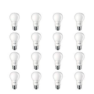 PHILIPS LED Frosted Flicker-Free A19, Non-Dimmable, EyeComfort Technology, 450 Lumen, Soft White Light (2700K), 6.5W=40W, E26 Base, Pack of 16