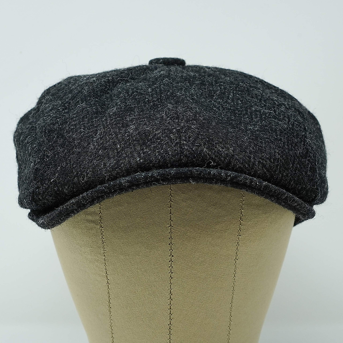 Borges & Scott Lomond Newsboy Cap - 100% Handwoven Wool - Harris Tweed - Water Resistant - Midnight - 60cm