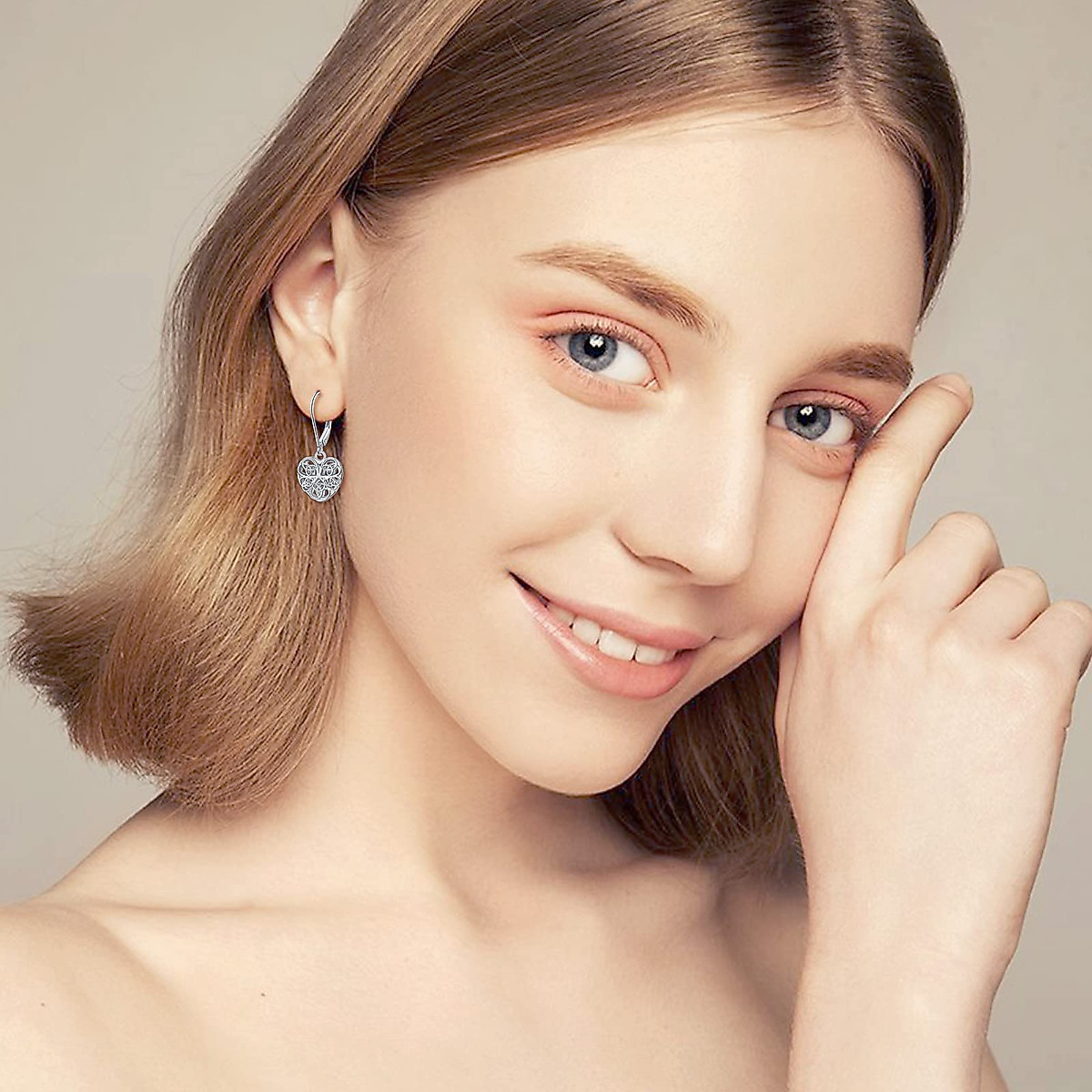 S925 Sterling Silver Heart Celtic Knot Dangle Drop Leverback Clasp Lever back Earrings for Women Jewelry Gift