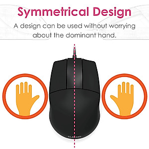 ELECOM -Japan Brand- Wired Connection, Basic 3D-CAD Mouse, No Scroll Wheel, 3 Button Computer Mouse with Smooth Optical Tracking, Blue LED, 600/1200 DPI, for Windows/Mac (M-CAD01UBBK)