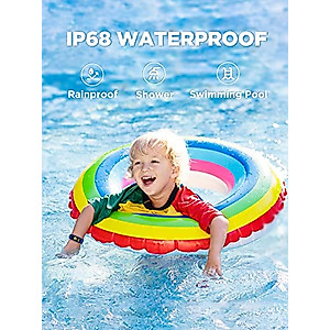 BIGGERFIVE Vigor Kids Fitness Tracker for Girls Boys Ages 5-15, Kids Watch with IP68 Waterproof, Pedometer, Kids Activity Tracker with Heart Rate Sleep Monitor, Calorie Step Counter Watch