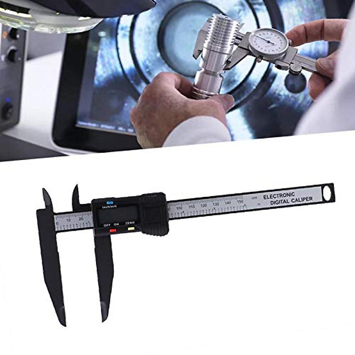 Electronic Measuring Tool, Vernier Caliper, Electronic Digital Caliper 150Mm/300Mm Digital Ruler Caliper Portable Farm Home for(150MM Long-jaw Carbon Caliper)