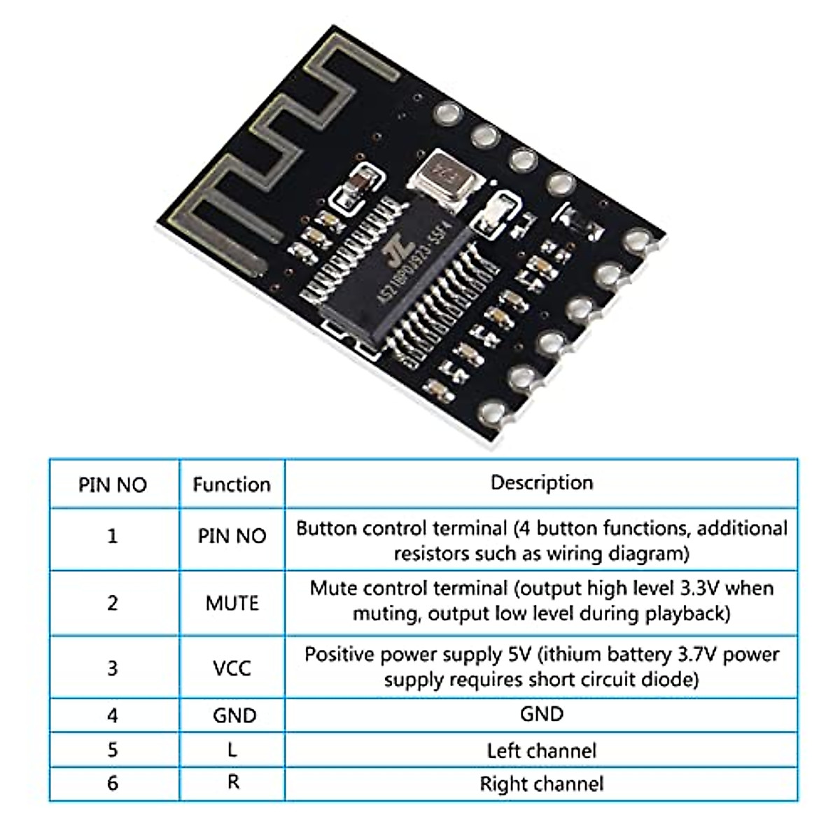 QCCAN MH-M18/M28/M38 MP3 Decoder Board Bluetooth 4.2 5.0 Audio Module MP3 Receiver Board Wireless Stereo Sound Module (M18)