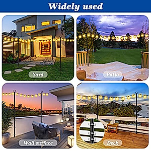 Beizelte 2 Pack 10FT String Light Poles,Metal Light Poles for Outside String Lights,with Fork,Hanging Light Poles for Patio,Backyard,Garden,Deck,Party,Wedding