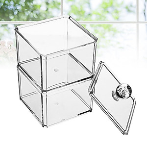 Anneome Makeup Storage Organizer Box 1 PC Double Container Transparency Layers Storage Acrylic Food Organizer Cover Tea Sorting Kitchen Bag with Clear Organizer Box