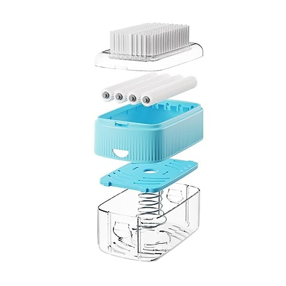 Soap Dish 2-Pack Multifunctional Soap Foaming Box Hands-Free Household Foaming Box Storage Soap Drain Box Creative Soap Box Self Draining Soap Dish (Color : Blue, Size : 13cm*7.5cm)