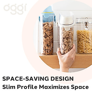 Oggi Easi Pour Airtight Food Storage Containers - Cereal Containers Storage, Rice Dispenser, Cereal Dispenser, Snack Storage Containers, Pasta Containers Storage, Containers with Lids - 80oz / 2.4lt