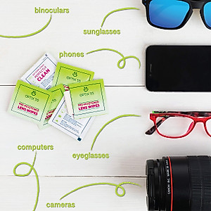 Eyeglass Cleaner Lens Wipes- 200 Pre-Moistened Individual Wrapped Eye Glasses Cleaning Wipes | Glasses Cleaner Safely Cleans Glasses, Sunglasses, Phone Screen, Electronics & Camera Lense| Streak-Free