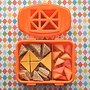 FunBites Food Cutter for Kids, Orange Triangles