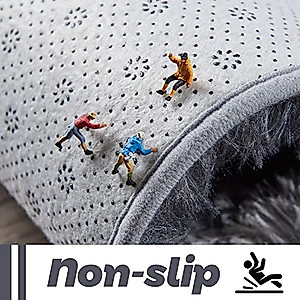 Ahlulu Cozy Soft Area Rugs, Indoor 8'X10' Fluffy Rugs for Living Room Bedroom Shag Tie-Dyed Dark Grey Rugs Non-Slip Fuzzy Kids Room Furry Rugs