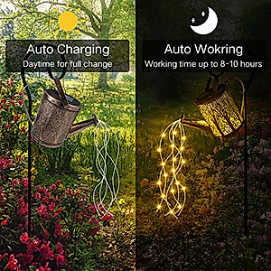 Solar Watering Can with Lights, Outdoor Garden Decor Hanging Lantern Waterproof Landscape Lights Outside Decorations for Patio Yard Art Flower Bed Backyard Gardening Gifts for Mom Grandma Women
