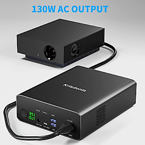 Krisdonia Power Bank with AC Outlet, Portable Laptop Charger Battery Bank USB C 100W Fast Charging, 80000mAh/296Wh Power Station External Battery Pack 130W/110V for Outdoor Camping Home Office