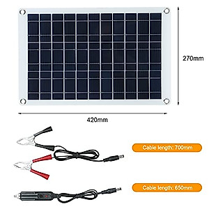 Solar Panel, Lixada 60W Portable Flexible Solar Panel Kit Set, IP65 Waterproof with DC Alligatoe Clip & 1 * Car Charger Port Solar Cell Solar Panel for Home, Outdoor Camping, Travel