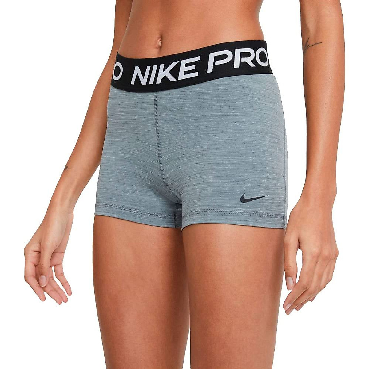 Nike Women's Pro 365 3inch Shorts, Smoke Grey/Heather/Black/Black, Large