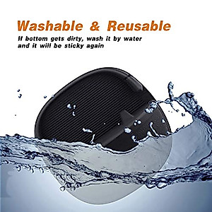 Loncaster Car Phone Holder, Car Phone Mount Silicone Car Pad Mat for Various Dashboards, Slip Free Desk Phone Stand Compatible with iPhone, Samsung, Android Smartphones, GPS Devices and More, Black