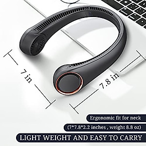 FrSara Neck Fan, Bladeless Portable Neck Fan, Adjustable, 360° Cooling,Super Quiet, No Blade Fan Design, No Hair Twisting, Even Air Volume On Both Sides, Non-Slip, Short Charging, Long Use Time