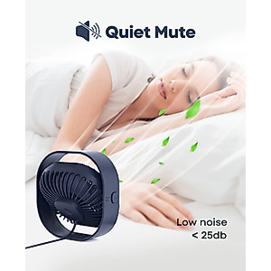 Mini Desk USB Fan Small: Mini USB Desk Fan Portable Small fan 3 Speeds Desktop Fans 4 Inch Quiet Cooling 360° Rotate Mini Table Fan - Office Bedroom Home