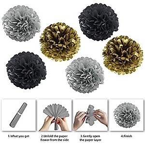 Trgowaul 80th Birthday Party Decorations Kit- Gold Glittery Cheers to 80 Years Banner, Pom Poms, 6Pcs Sparkling 80 Hanging Swirl, 1 Gold Number Balloon, 15 Confetti Balloons for 80 Birthday Decoration