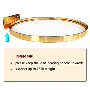 Cityelf Floating Shelves Wall Mounted Gold Wall Decor Iron Glass Hanging Shelf Home Decor Set of 3 Display Ledge Shelves for Living Room Bedroom Office-Gold-S