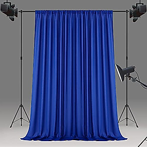 HOMEIDEAS 10ft x 10ft Backdrop Curtains for Parties 2 Panels Royal Blue Photo Background Curtains,Polyester Rod Pocket Drapes for Wedding Birthday Decorations