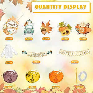 Fall Little Pumpkin Party Decorations, Happy Birthday Pumpkin Banner and Autumn Hello Fall Party Hanging Swirls Decorations, Little Pumpkin Baby Shower Fall Thanksgiving Birthday Party Supplies