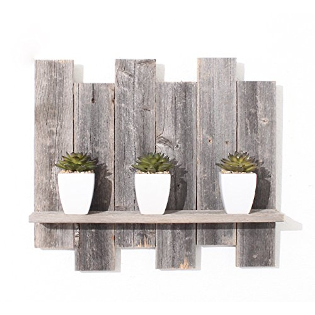 BarnwoodUSA | Farmhouse Staggered Wall Shelf - 100% Up-cycled Reclaimed Wood