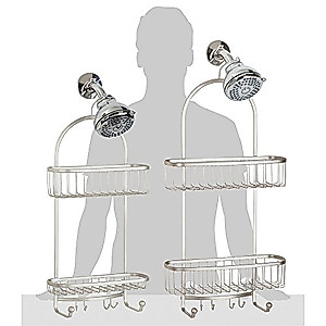 InterDesign York Extra Large Shower Caddy - Bathroom Storage Shelves for Shampoo, Conditioner and Soap, Satin
