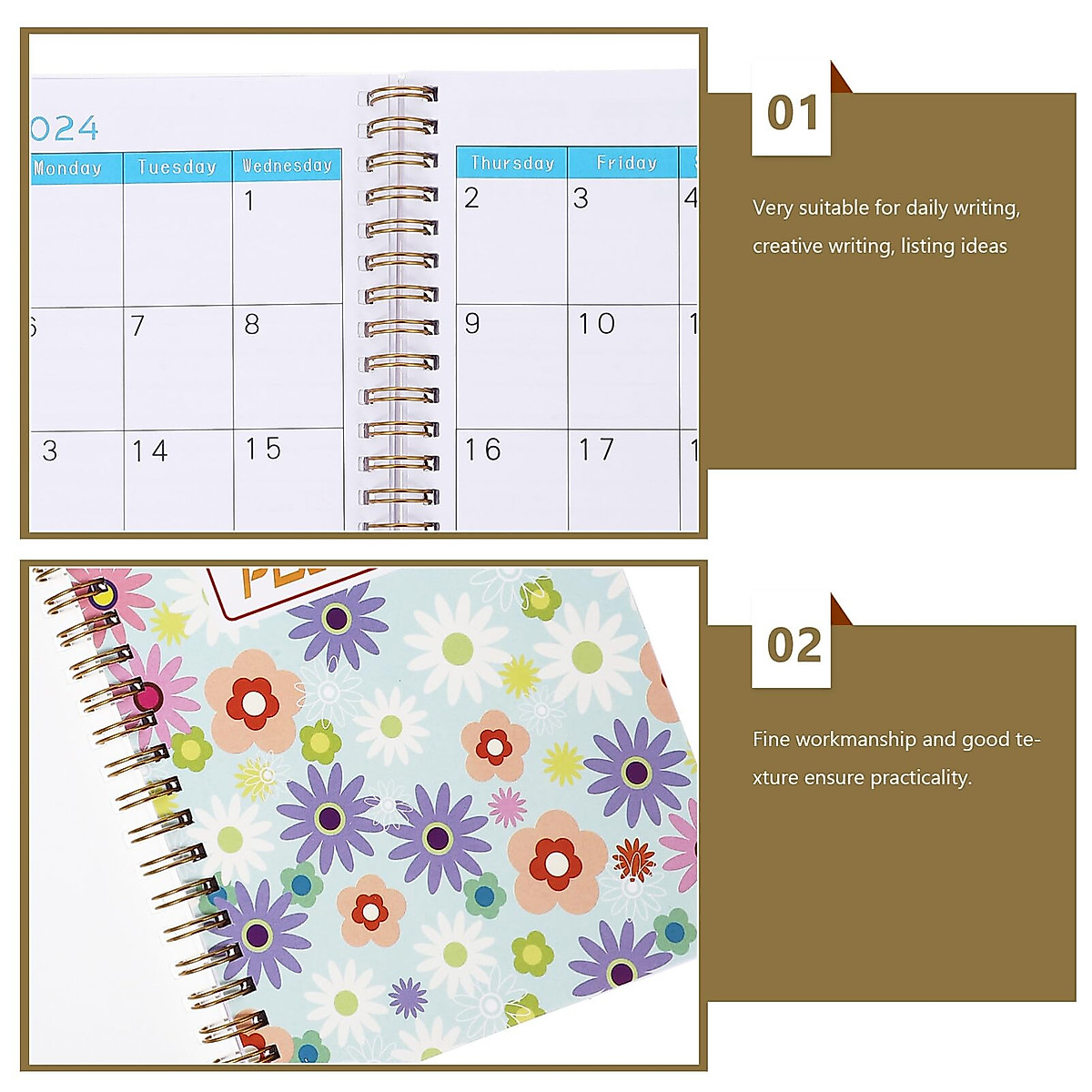MAGICLULU Note Book Note Pads Office Writing Notebook Office Memo Pad Daily Planner Notebook Office Supply Note Supplies Home Supply Planner Pocket Planner Organizer Portable Calendar Work