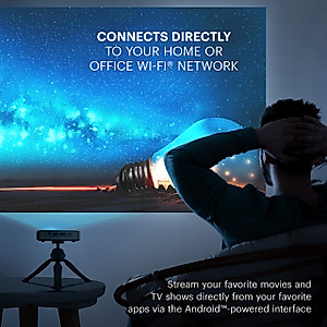 KODAK Luma 450 Portable Full HD Smart Projector | Wi-Fi, Bluetooth, HDMI & USB Compatible Mini Home Theater System Up to 150” | 1080p Native Resolution (4K), 200 Lumens | Tripod Included