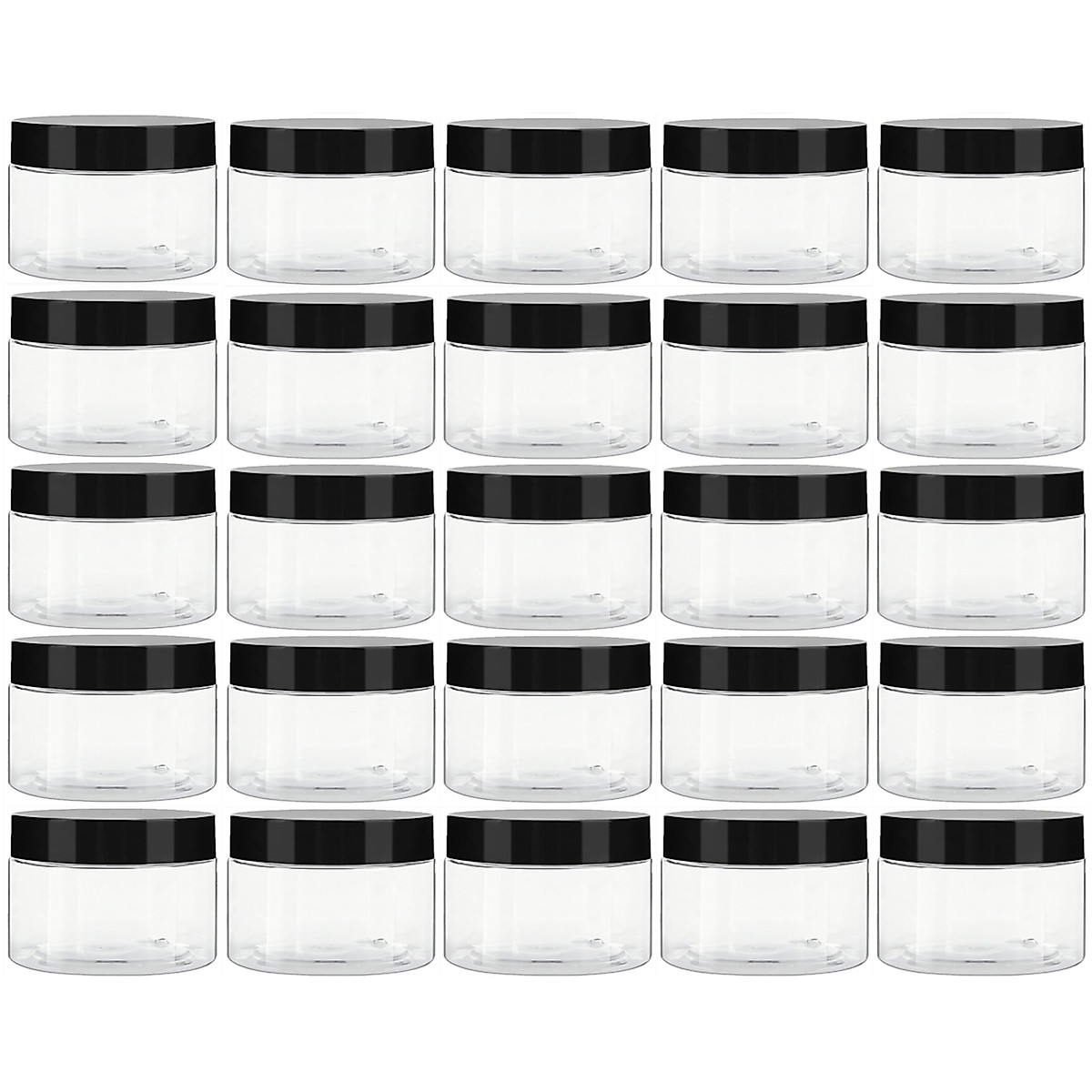 TUZAZO 4 Oz Plastic Container Jars with Lids BPA Free, 24 Pack Empty Round Clear Cosmetic Slime Jars for Lotion, Cream, Ointments, Body Butter, Makeup, Travel Storage
