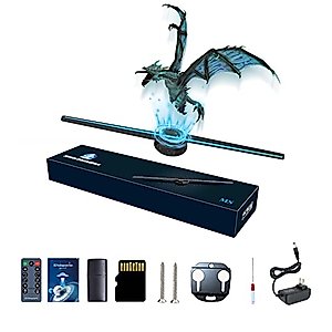 3D Hologram Fan,16.5 Inch 3D Hologram Projector Advertising Display with 1.2 Inches Thick, 700 Video Library and 224 LED for Business Store Signs,Bar,Casino,Party,Halloween Missyou