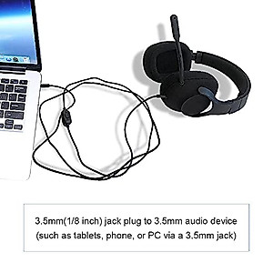 MQDITH Replacement Audio Aux Cord Cable Compatible with Logitech Wired G Pro/G Pro X/G433/G233 Gaming Headset, G433 Cable Aux Cord Replacement with Inline Mic and Volume Control(6.5FT/2Meter, Black)