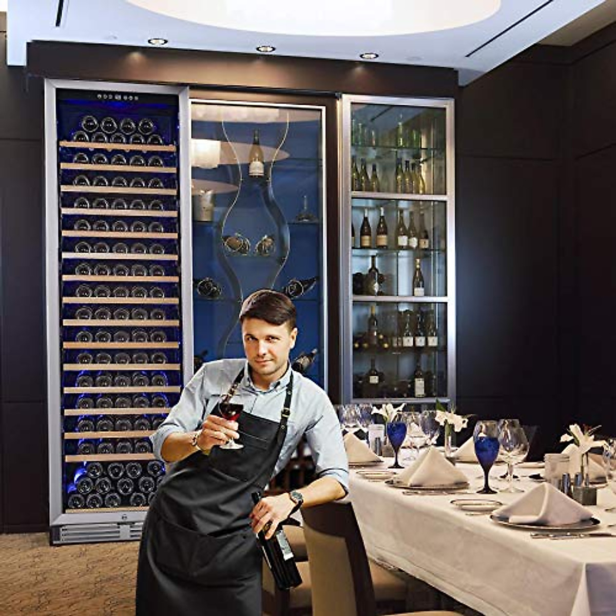 BODEGA 24 Inch Wine Cooler, 176 Bottles Wine Refrigerator with High-Capacity, Built-in & Freestanding Wine Fridge with Advanced Cooling Compressor for Red, Rose and Sparkling Wines,Quiet Operation