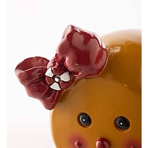 Plow & Hearth Indoor/Outdoor LED Light-Up Christmas Gingerbread Girl Shorty Statue, LED Lights with Auto-Timer, Sweet Details, Holiday Accent, Battery-Operated, 9" L x 7¾"W x 18" H