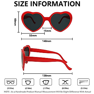 MIDEJACY Heart Shaped Sunglasses For Women,Trendy Heart Glasses Cute Retro Sun Glasses Taylor Cupid Party