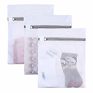 Mesh Laundry Bag - 3 Pack Durable and Reusable Wash Bag Travel Organization Bag for Garment, Socks, Underwear, Panties (9.5Inch x 12 Inch) by YMHB