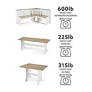 Linon Home Decor Sadie Antique White Nook