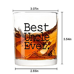 Best Uncle Ever Whiskey Glass for Uncle - Old Fashioned Whiskey Glasses for Uncle, New Uncle, Brother from Nieces, Nephews, Sisters, Friends, Uncle Gifts for Christmas, Birthday, Father's Day, 10Oz