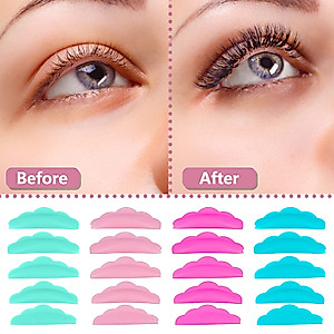 60 Pieces Silicone Eyelash Perming Curler Set 5 Size Reusable Eyelash Lift Pads and Y Shape Eyelash Brush, Lash Lift Pads Brush Grafting Lash Lifting Shield Rods for Curl Eyelash