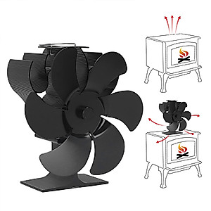 Nachukan High-Temperature Resistance 6-Blade Wood Stove Fan - Heat Powered Fireplace Fan for Wood Burning Stoves - Self-Starting - Diameter 152mm