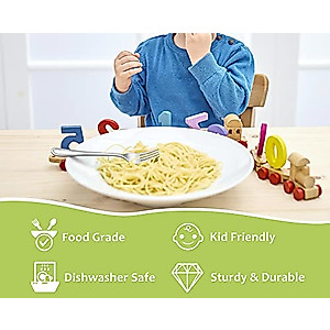 TeamFar Toddler Forks, 6 Pcs Stainless Steel Kids Utensil Small Fork for Child Self Feeding, with Line Patterned Edge, Non Toxic & Healthy, Mirror Surface & Dishwasher Safe, Easy to Grip