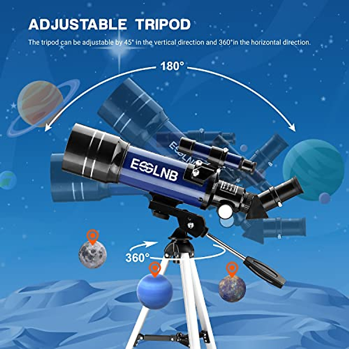 ESSLNB Beginner Telescope for Kids and Children 70mm Astronomical Refractor Telescopes Multi-Fully Coated Kids Telescope with Tripod