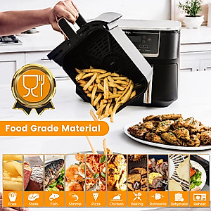 2 Pieces Air Fryer Grill Pan for Ninja Foodi DZ550 DualZone Air Fryers, Replacement Air Fryer Crisper Plate Grill Plate Tray Accessories with Rubber Bumpers, Dishwasher Safe