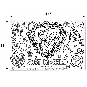 Gift Boutique 50 Disposable Wedding Activity Place Mats for Kids Coloring Paper 11" x 17"Game Table Mat Sheets