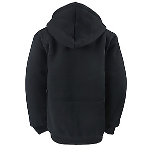 Gary Com Heavyweight Hoodies for Men, 1.8 lbs Sherpa Lined Fleece Full Zip Plus Size Sweatshirt Jackets Outwear (Black, M)
