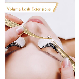 Ms.Queen Lash Extension Tweezers-Dolphin Shape Tip Isolation Tweezers for Classic Volume Eyelash Extensions