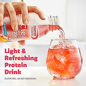 Premier Protein Clear Drink, Tropical Punch, 20g Protein, 0g Sugar, 1g Carb, 90 calories, Keto Friendly, Gluten Free, No Soy Ingredients 16.9 fl oz, 12 Pack