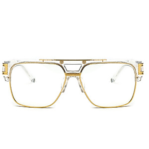 Allt Square Aviator Large Fashion Sunglasses For Men Goggle Alloy Frame Glasses(Clear Gold/Clear, 61)