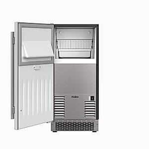Avallon AIMG151GSSILH 15 Inch Wide 26 Lbs. Built-In/Free Standing Ice Maker with 56 Lbs. Daily Ice Production and Wash Mode