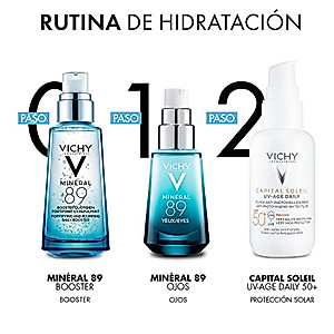 Vichy Mineral 89 Hyaluronic Acid Face Serum, Facial Gel Moisturizer and Pure Hyaluronic Acid Hydrating Serum for Sensitive or Dry Skin